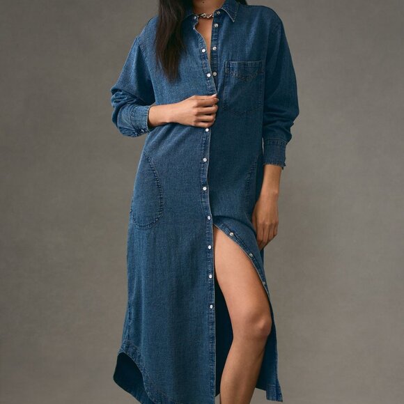 Anthropologie | Dresses | Anthropologie Pilcro Denim Snap Front Dress ...